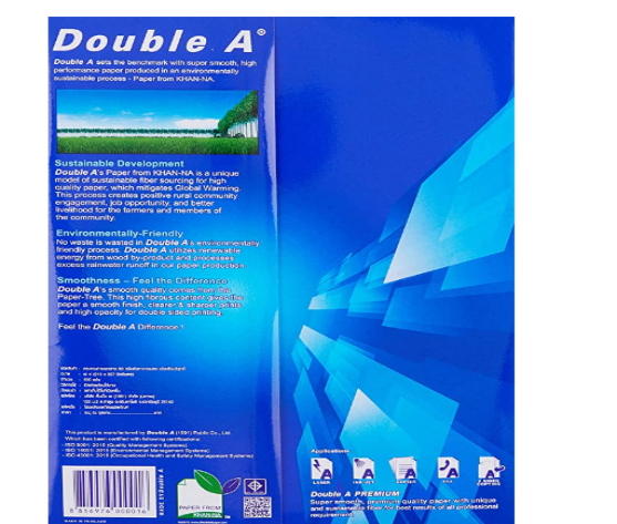 Double A - Printer Copy Paper, Size A4, GSM 80 – Bee Smart Stores